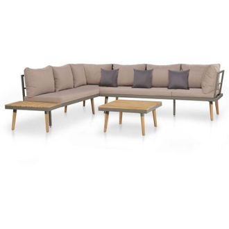 vidaXL Vidaxl - Salon de jardin 4pcs et coussins Bois dacacia solide Marron