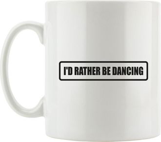 Pixxprint J.Roxx I&laquo;d Rather be Dancing Fun Tasse, ca. 300ml Fassungsverm&ouml;gen, Keramik Wei&szlig;, Sp&uuml;lmaschinenfest