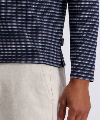 Pierre Cardin Langarm-Poloshirt Piqu&eacute; Interlock im Streifendessin