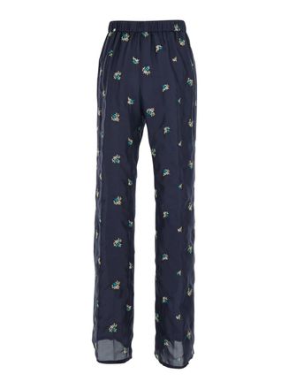 Forte_Forte Womens Trousers Blue Silk