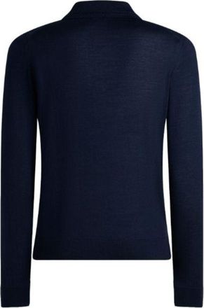 Etro Wool and Silk Blend Polo Sweater - Blue