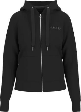 Guess Femme, Sweatshirts et sweats &agrave; capuche, Noir, Taille: 40 FR Felpa Cappuccio Scuba