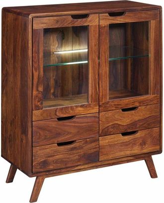 Massivmoebel24 Highboard Sheesham 90x40x110 walnuss lackiert malmö 2 113