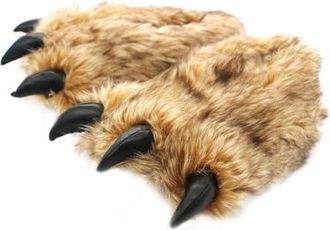 Frcolor Pantoufles Peluche Unisexes Confortables Chaudes et Antid&eacute;rapantes Griffes Ours pour Int&eacute;rieur Semelle Maison et Chambre