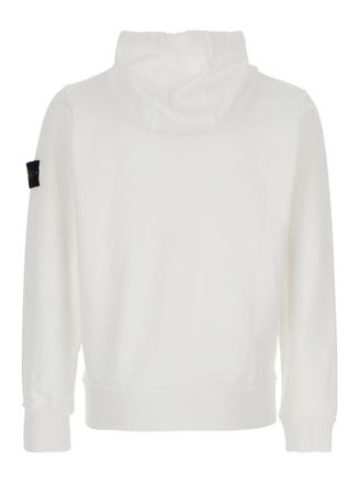 Stone Island Cotton Hooded Sweatshirt - White