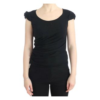 Roberto Cavalli Elegantes schwarzes Top mit langen &Auml;rmeln - - Tops - Damen - Schwarzk - L