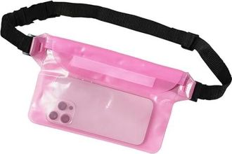 Generic Lot de 2 sacs banane pour t&eacute;l&eacute;phone portable - Sac &eacute;tanche pour t&eacute;l&eacute;phone portable - Sac banane &agrave; 3 couches pour accessoires de plage - Sac de rangeme