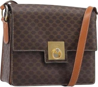 Celine Pre-owned Sac bandouli&egrave;re vintage en toile Macadam - Femme - Pre-owned - Brun - Taille: ONE Size