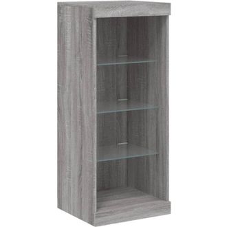vidaXL Sideboard mit LED-Leuchten Grau Sonoma 41x37x100 cm Vidaxl