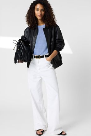 Gerard Darel Pull &agrave; col rond en lin m&eacute;lang&eacute; - LOUMIA - Bleu ciel