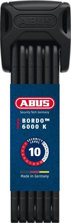 ABUS Faltschloss Bordo 6000K mit SH-Schlosshalter - Fahrradschloss mit XPlus Zylinder f&uuml;r hohen Manipulationsschutz - ABUS-Sicherheitslevel 10 - L&auml;nge 90 c