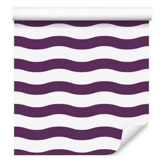 OEM Carta Da Parati A Righe Bianche, Color Prugna E Viola Per Soggiorno E Camera Da Letto, 50x1000 Cm