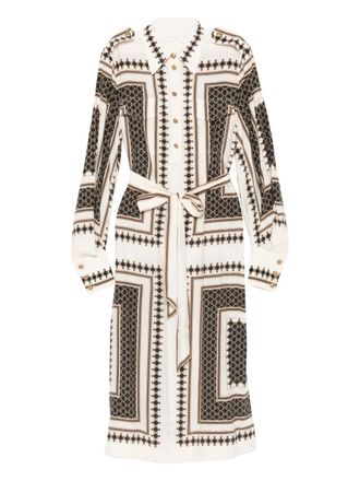 Zimmermann robe ceintur&eacute;e &agrave; motif g&eacute;om&eacute;trique - Tons neutres