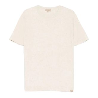 Woolrich Kurzarm-Strick-T-Shirt aus Baumwolle und Leinen - - Tops - Herren - Wei&szlig; - 2XL
