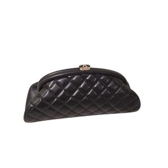 Chanel Black Quilted Leather Mademoiselle Clutch
