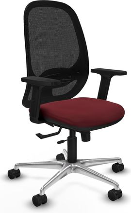 Piqueras y Crespo Schreibtischstuhl f&uuml;r Oppositoren, 2D-Arme, h&ouml;henverstellbare Lendenwirbelst&uuml;tze, ausgestattet mit Syncro/Traslack und Schneideschaum, Schwarz/Granatr