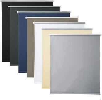 Woltu Verdunkelungsrollo ohne Bohren, Thermo Verdunkelungsrollo mit Kette, Sichtschutz, f&uuml;r T&uuml;ren und Fenster, 110 x 160 cm, Grau