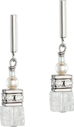 Coeur de Lion Ohrringe - GeoCUBE Precious Fusion Pearls Ohrringe - Gr. unisize - in Wei&szlig; - f&uuml;r Damen