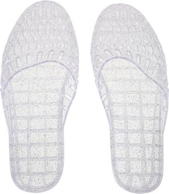 BESPORTBLE Pantoufles d&Eacute;t&eacute; Transparentes pour Femmes Sandales Plates Ajour&eacute;es en Plastique Souple Antid&eacute;rapantes et Respirantes Taille 38 Int&eacute;rieur Ext&eacute;rieur Spa