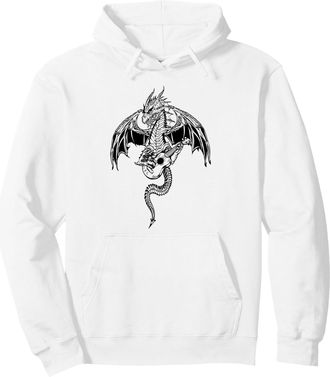 Seembo Drache spielt Gitarre Gitarrist Animal Rock Musiker Pullover Hoodie