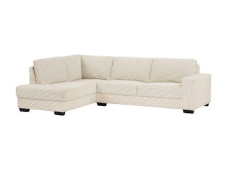 Vente-Unique Canap&Egrave; dangle Gauche en Velours c&Ugrave;tel&Egrave; Beige MESETA