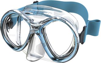 Seac Chiara, Zweiglasmaske aus geh&auml;rtetem Glas zum Tauchen und Schnorcheln mit 3D-Schnalle, mit Maskenband aus Stoff oder Silikon