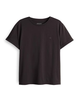 OPUS Damen Kurzarmshirt | SERZ T-Shirt Regular aus Organic Cotton Midnight Brown, 40