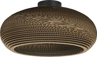 Osram Plafonnier Decor Cardboard Drop marron en carton ondul&eacute;, l&eacute;ger, E27, 400 mm de diam&egrave;tre, abat-jour en mat&eacute;riau recycl&eacute;, durable gr&acirc;ce &agrave; sa source
