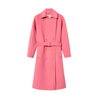 Twinset Langer zweireihiger Mantel - - Coats - Damen - Rosa - L