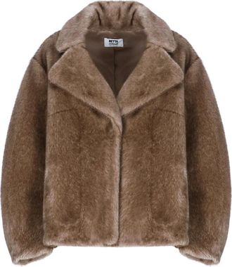 Betta Corradi Femme, Vestes, Brun, Taille: 38 FR Manteau en Fourrure Synth&eacute;tique