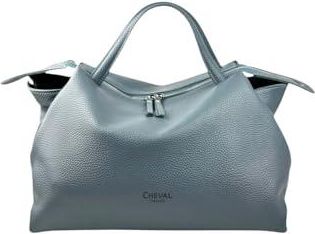 Cheval Firenze Sac &agrave; Main Algedi, Cuir V&eacute;ritable Fabriqu&eacute; en Italie, Bleu drag&eacute;e, 28.0 cm x 34.0 cm x 22.0 cm