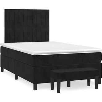 vidaXL Boxspringbett mit Matratze Schwarz 120x190 cm Samt Vidaxl