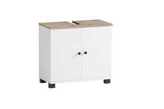 Schildmeyer Balto Waschbeckenunterschrank 157427, kreideweiß/Wildeiche, 59,8 x 32,6 x 62,4 cm