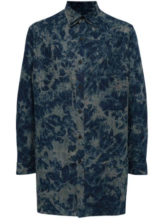 Yohji Yamamoto chemise &agrave; triple col - Bleu