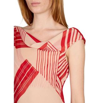 Topshop Top asym&eacute;trique &agrave; motifs