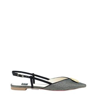 Dotz Swahili Slingback mit Goldstoffdetail - - Shoes - Damen - Blau - 38 EU
