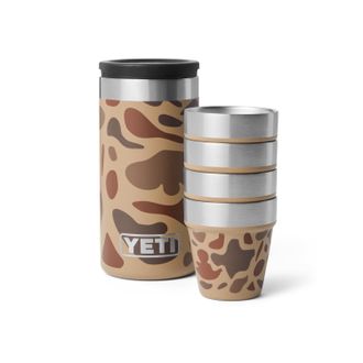 Yeti Schnapsgl&auml;ser mit Tragetasche, 4 St&uuml;ck, Wetlands Camo