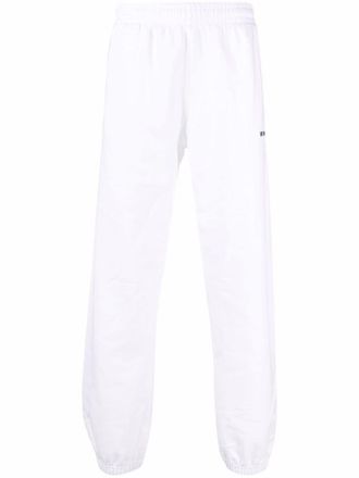 Off-white pantalon de jogging Helvetica &agrave; logo imprim&eacute; - Blanc