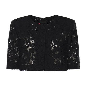 Pinko Pinko, Femme, Vestes, Noir, Taille: 38 FR Veste Spencer en Dentelle