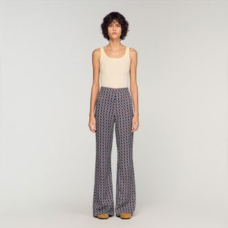 Sandro Pantalon fluide &agrave; imprim&eacute; fleuri
