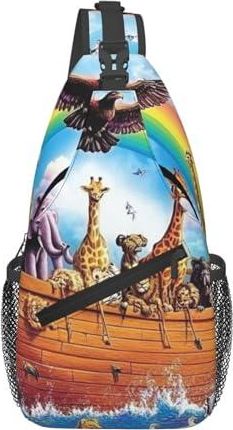 Generic Vivid Noahs Ark Sac &agrave; bandouli&egrave;re de voyage pour homme Sac &agrave; dos de randonn&eacute;e