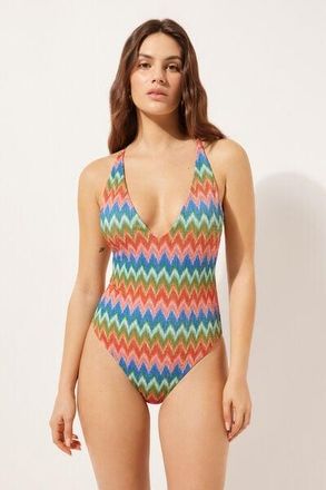 Calzedonia Badeanzug Elegant Chevron Multifarben