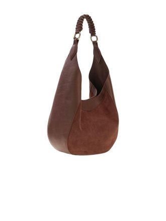 Guess Womens Hobo Bag Chocolate Cow Leather - Handbags