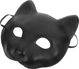 NUOBESTY Panthermaske Halbgesichtsmaske Elastischem Gummiband F&uuml;r Halloween Und Karnevalspartys Atmungsaktive Cosplay Maske in Schwarz