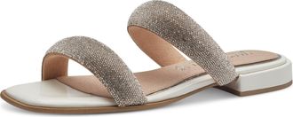 Marco Tozzi by Guido Maria Kretschmer Damen Pantoletten mit Blockabsatz Glitzer, Weiß (Ivory Patent), 39 EU