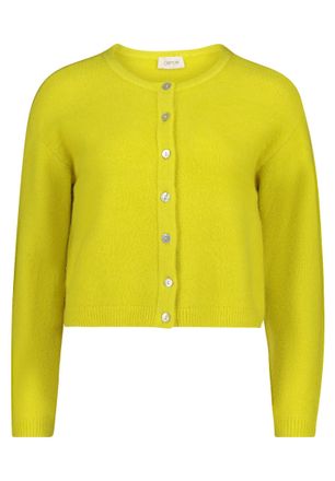 Cartoon Damen Strick-Cardigan mit Rundhalsausschnitt 36, Neon Yellow