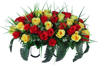 Generic Frühlingsgesteck künstlich für Grab Friedhof Gedenkstätten, grabgestecke künstlich, grabgestecke für urnengrab, Frühlingsblumen Grabgesteck künstlich 