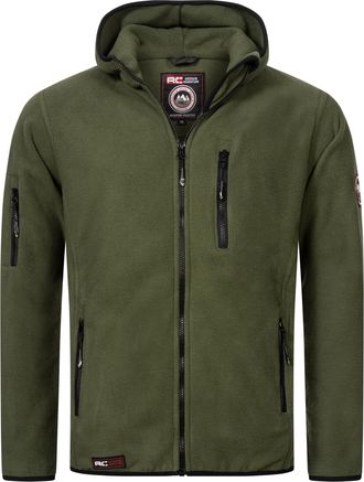 Rock Creek Herren Fleece Jacke Outdoor Wanderjacke Pullover Full Zip Hoodie Herrenjacke Fleecejacke Winterjacke Strickjacke Strickfleecejacke H-390 Dunkelgr&uuml;n S
