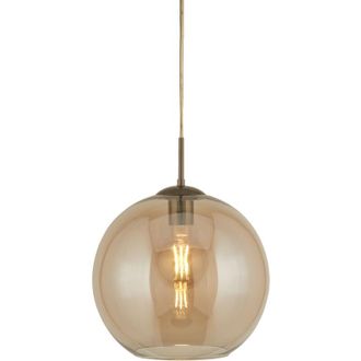 Searchlight Searchlight - Suspension balls 1L Rond metal laiton antique avec verre ambr&eacute; E27 60w max Diam 25cm