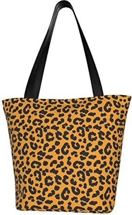 AOOEDM Cheetah Animal Print Sac d&eacute;picerie r&eacute;utilisable Sac &agrave; provisions Sac &agrave; bandouli&egrave;re d&eacute;contract&eacute; Sac &agrave; main pour hommes Femmes ECO Market Bag Beach Bag 